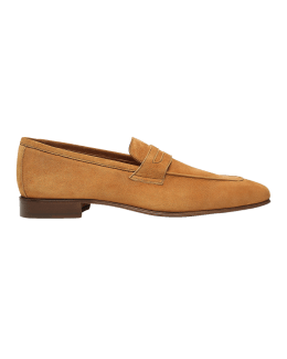 Karl Lagerfeld Paris Men's Suede and Patent Leather Penny Loafers ...