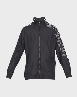 Givenchy Men's Velour Logo Track Jacket | Neiman Marcus