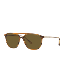 Giorgio Armani Logo Metal & Plastic Aviator Sunglasses | Neiman Marcus