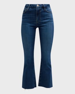 FRAME Le Crop Mini Boot Raw Stagger Jeans | Neiman Marcus