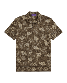 Hanro Men's Cotton-Linen V-Neck Polo Shirt | Neiman Marcus