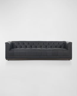 Hooker Furniture Chester Button-Tufted Leather Sofa - 95" | Neiman Marcus