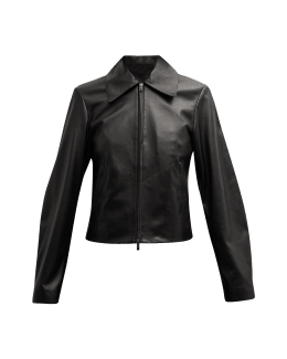 Joseph Jose Snap-Front Bonded Leather Jacket | Neiman Marcus
