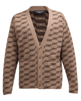 Loewe Men's Wool-Blend Button-Front Cardigan | Neiman Marcus