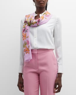 Janavi India Bohemian City Merino Wool-Silk Scarf | Neiman Marcus