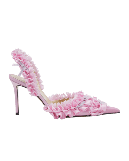 MACH & MACH Beauty Of Antoinette Ruffle Bow Slingback Pumps | Neiman Marcus