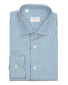 Brioni Men's French Cuff Stripe Dress Shirt | Neiman Marcus