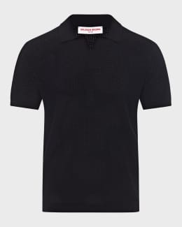 Orlebar Brown Men's Roddy Waffle Mesh Stitch Short-Sleeve Polo Shirt ...