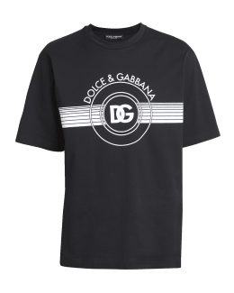 Dolce&Gabbana Men's T-Shirt with DG Collar | Neiman Marcus