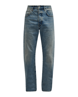 PURPLE Men's Distressed Vintage-Wash Jeans | Neiman Marcus