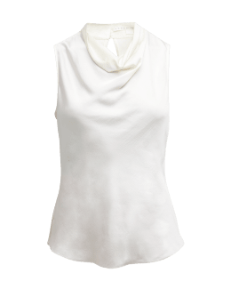 Veronica Beard Tam Silk Sleeveless Cowl Neck Top | Neiman Marcus