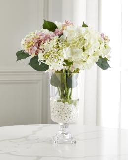 NDI Lilac 30" Faux Floral Arrangement in Glass Vase | Neiman Marcus