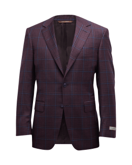 Canali Men's Windowpane Wool Sport Jacket | Neiman Marcus