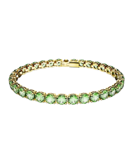 SWAROVSKI Matrix Gold-Plated Round-Cut Crystal Tennis Bracelet | Neiman ...