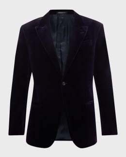 Brioni Men's Prince of Wales Shawl Dinner Jacket | Neiman Marcus