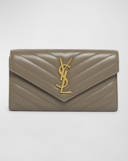 Saint Laurent YSL Monogram Large Wallet on Chain in Smooth Leather ...