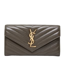 Saint Laurent YSL Monogram Small Flap Wallet in Smooth Leather | Neiman ...