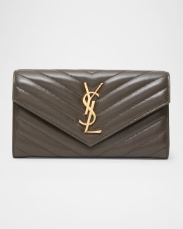 Saint Laurent YSL Monogram Small Flap Wallet in Smooth Leather | Neiman ...