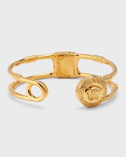 Versace Greca and Leather Buckle Bracelet | Neiman Marcus