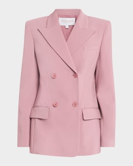 Balmain Rose 8-Button Double-Breasted Crepe Jacket | Neiman Marcus