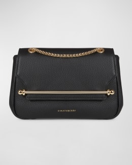 STRATHBERRY Stylist Metal Bar Leather Clutch Bag | Neiman Marcus
