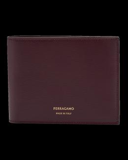 Ferragamo Men's Gancini Grained Leather Bifold Wallet | Neiman Marcus