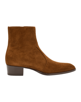 Frye Men's Austin Suede Inside Zip Boots | Neiman Marcus