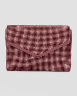 Whiting & Davis Pyramid Envelope Mesh Clutch Bag | Neiman Marcus