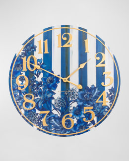MacKenzie-Childs Courtly Check Small Farmhouse Wall Clock | Neiman Marcus