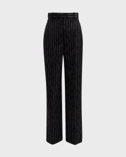Brunello Cucinelli Pinstripe Panama Wool Straight-Leg Trousers | Neiman ...
