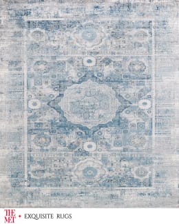 Legacy Power-Loomed Blue & Ivory Rug | Neiman Marcus