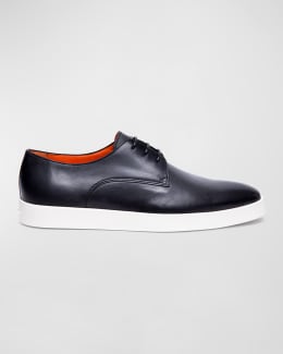 Santoni Men's Induct Burnished Leather Derby Shoes | Neiman Santoni Men's Induct Burnished Leather Derby Shoes | Neiman
