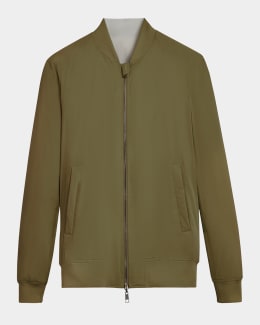 Canali Men's Full-Zip Bomber Jacket | Neiman Marcus