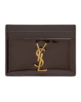 Saint Laurent YSL Monogram Envelope Flap Card Case in Python-Embossed ...