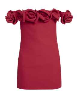 Rachel Gilbert Kace Bow Off-The-Shoulder Mini Dress | Neiman Marcus