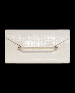 STRATHBERRY Multrees Croc-Embossed Wallet on Chain | Neiman Marcus