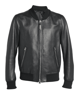 Stefano Ricci Men's Lamb Leather Bomber Jacket | Neiman Marcus