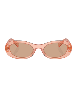 Miu Miu Logo Rectangle Acetate Sunglasses | Neiman Marcus