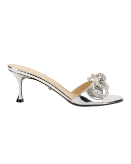 MACH & MACH Embellished Double Bow Patent Leather Mule Pumps | Neiman ...