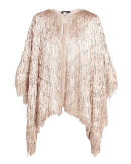 Herve Leger Icon Metallic Fringe Cape | Neiman Marcus