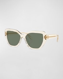 Lauren Ralph Lauren Crystal-Embellished Acetate Cat-Eye Sunglasses | Neiman Marcus