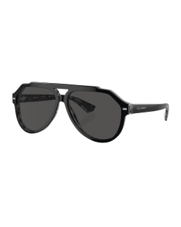 Dolce&Gabbana Men's dg2303 Double-Bridge Metal Aviator Sunglasses | Neiman Marcus