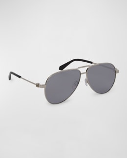Off-White Men's Ruston Double-Bridge Metal Aviator Sunglasses | Neiman Marcus