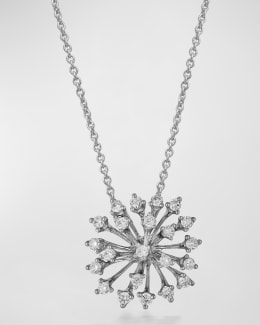ZYDO 18K White Gold Pendant Necklace with Pear and Marquise Diamonds ...