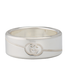 Gucci Men's Interlocking G Enamel Band Ring | Neiman Marcus