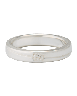 Gucci Men's Interlocking G Enamel Band Ring | Neiman Marcus