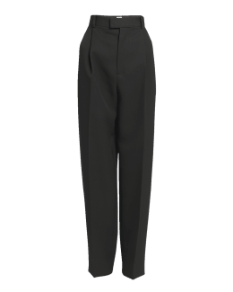 Plan C Mid-Rise Double-Pleated Straight-Leg Trousers | Neiman Marcus