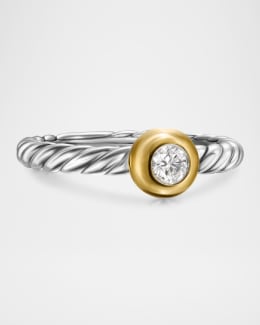 David Yurman Cable Flex Ring with Gemstone in Silver and 14K Gold, 2 ...