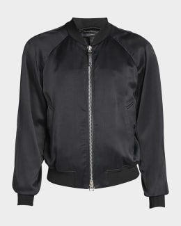Stefano Ricci Men's Lamb Leather Bomber Jacket | Neiman Marcus