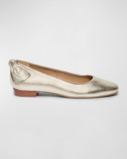 Gwynn Metallic Bow Ballerina Flats | Neiman Marcus